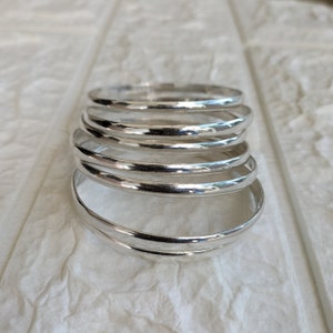 Beautiful Silver Bangles!handmade 925 Sterling Silver Bangle Set!simple ...