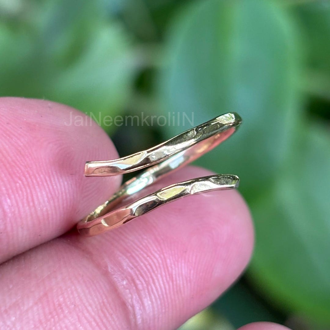 Hammered Brass Ring: Artisan Boho Band - Minimalist Style - Etsy