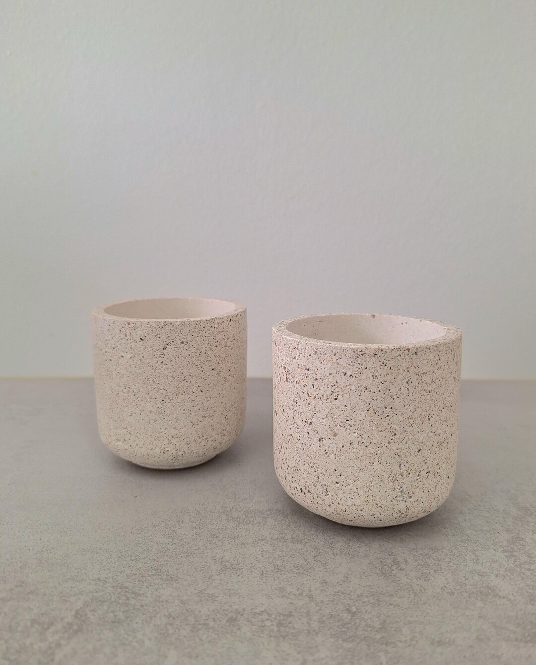 Mini Pots/plant Pots in Beige Concrete and Sand Terrazzo - Etsy