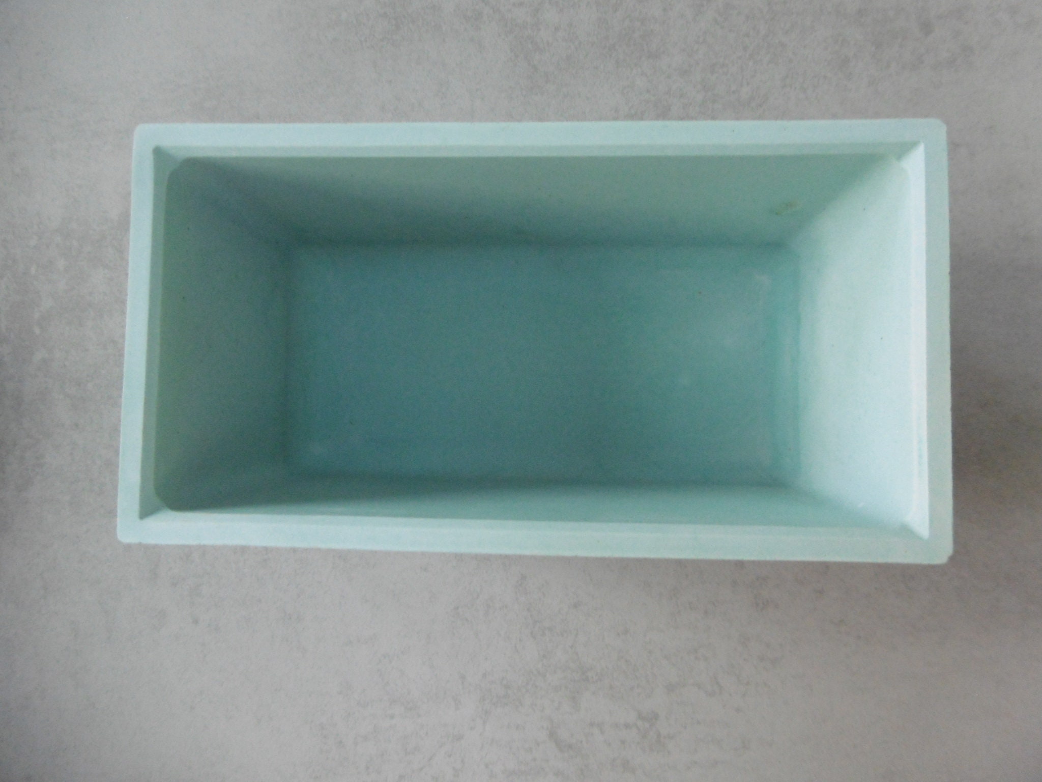 Rectangular Pot/pot Holder/tray in Turquoise Concrete - Etsy