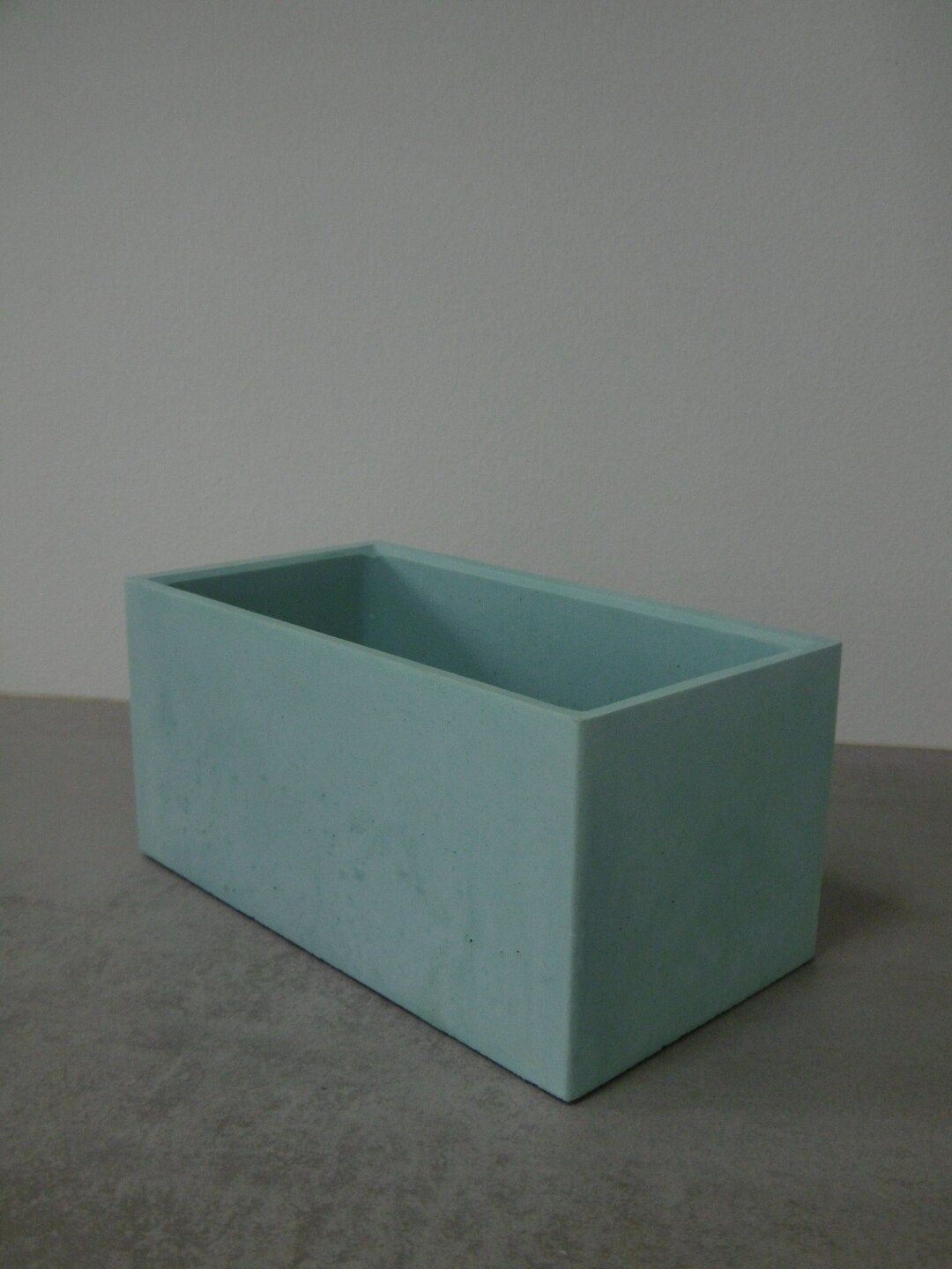 Rectangular Pot/pot Holder/tray in Turquoise Concrete - Etsy