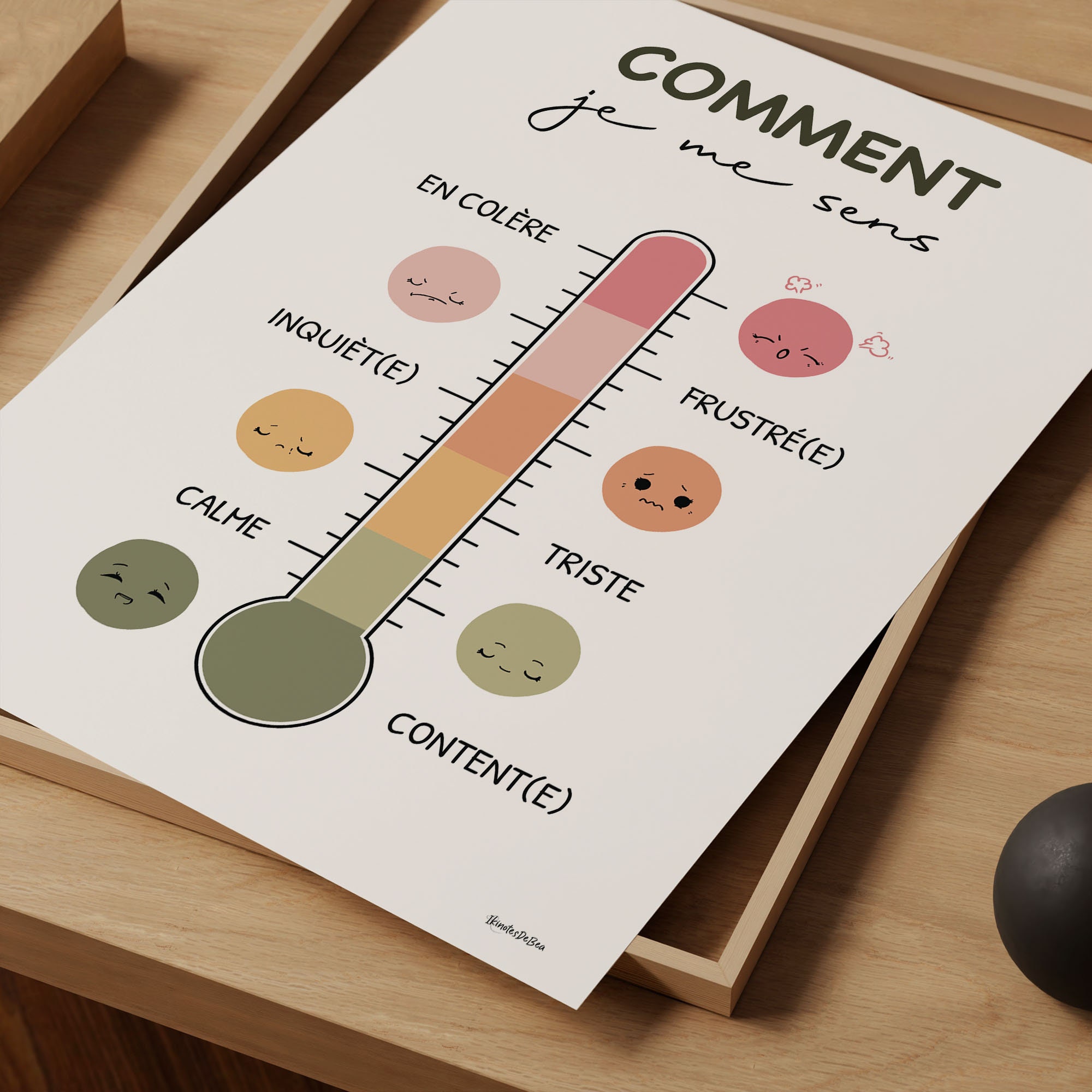 Feelings Thermometer Chart in French, Emotions Thermometer Poster ...