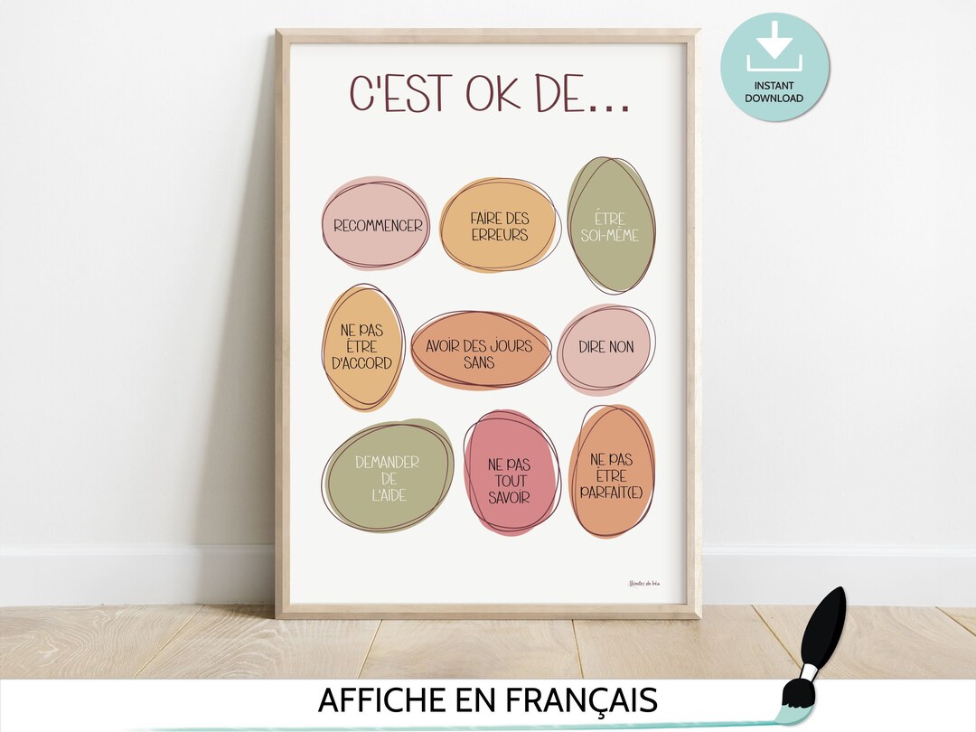 French Mental Health Poster Print Therapy Wall Art CBT Therapy Office ...
