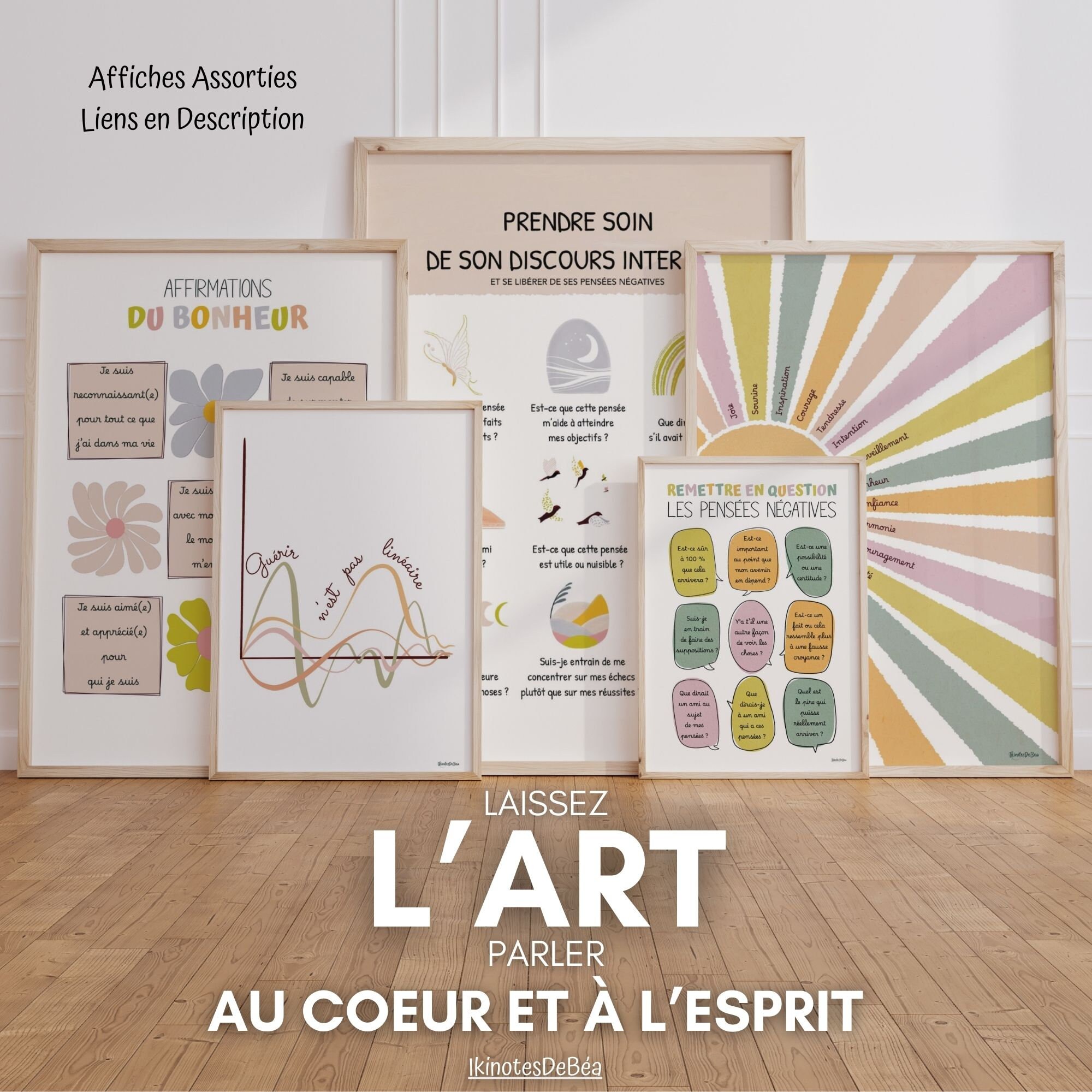 Printable French Daily Affirmations Poster, Positive Therapy Poster ...