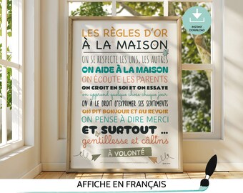 Affiche Les Règles de la Maison personnalisé - Etsy France