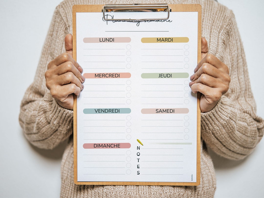 French Week Planner - Daily Planner A4,A5 Monday to Sunday - French ...