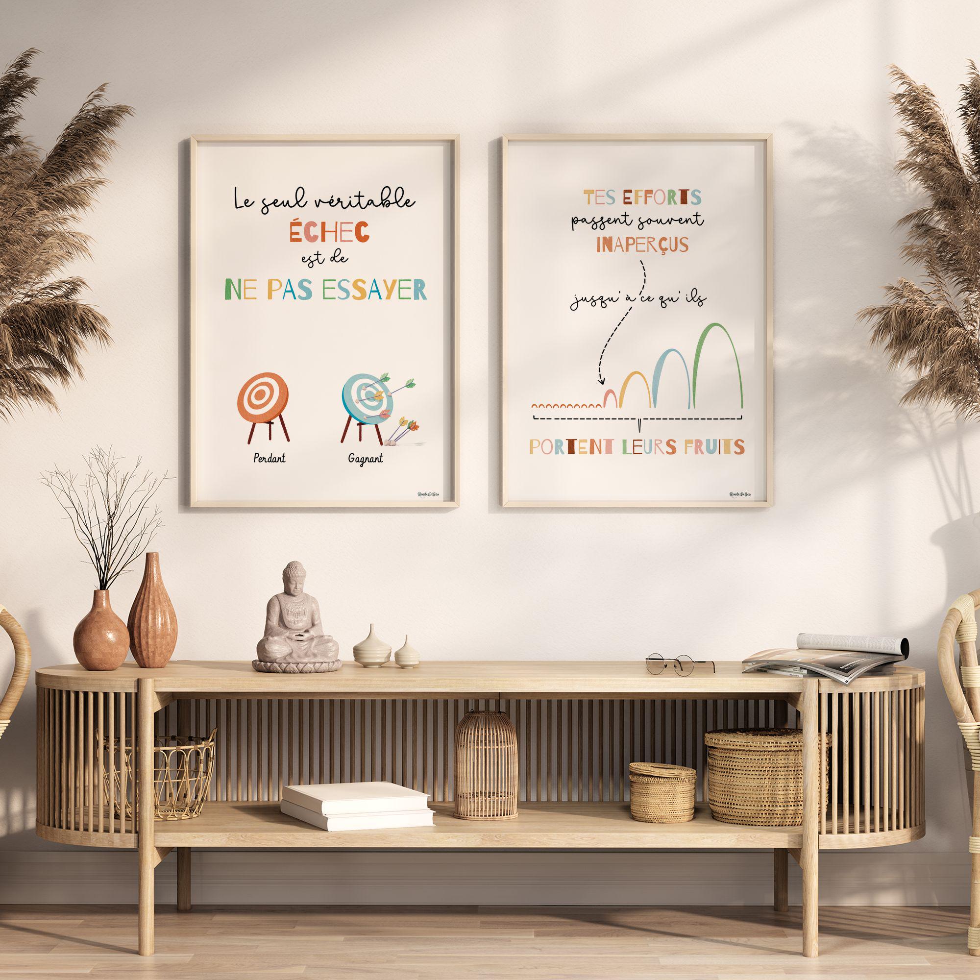 Growth Mindset Motivational Wall Decor in French, Classroom Wall Art ...