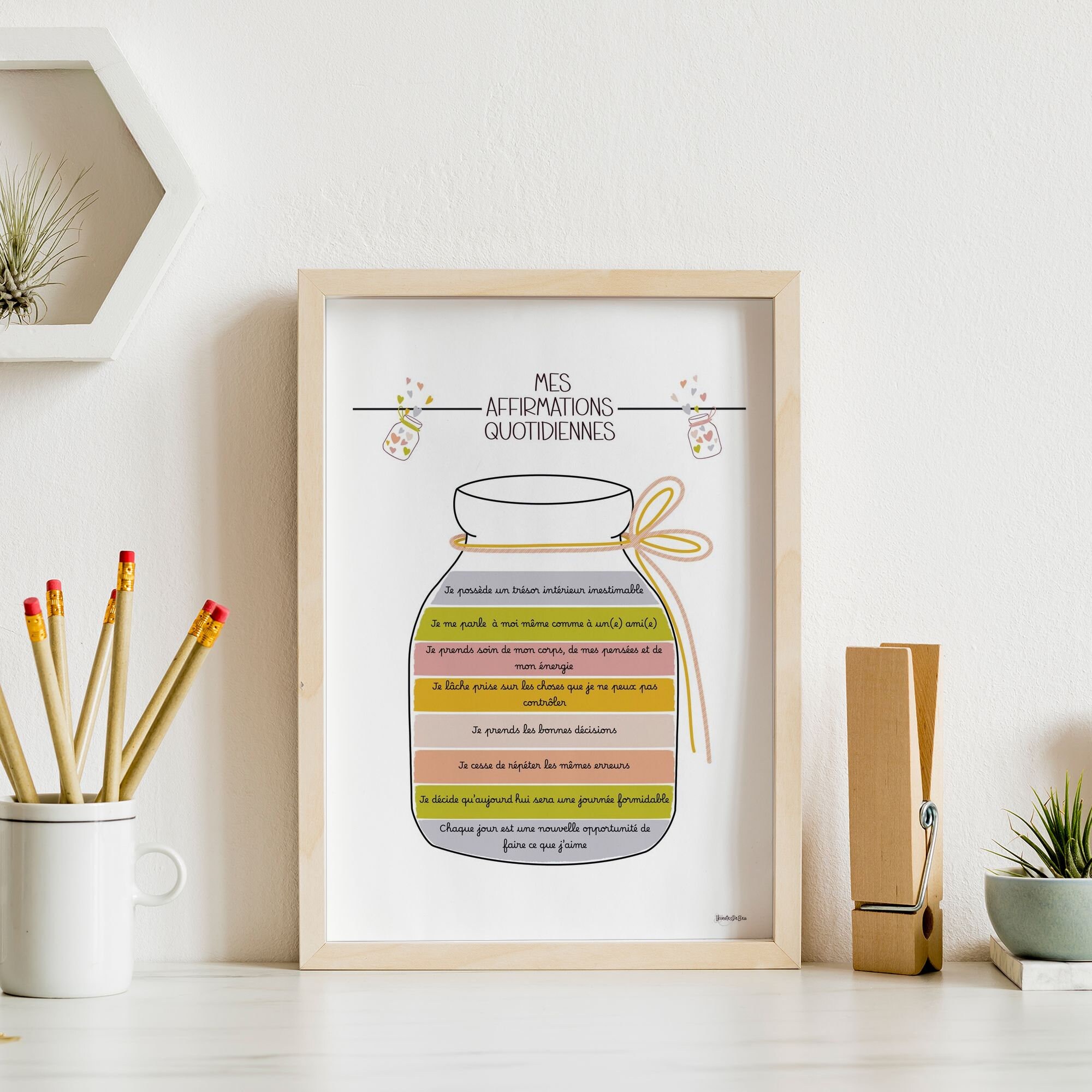 Printable French Daily Affirmations Poster, Positive Therapy Poster ...