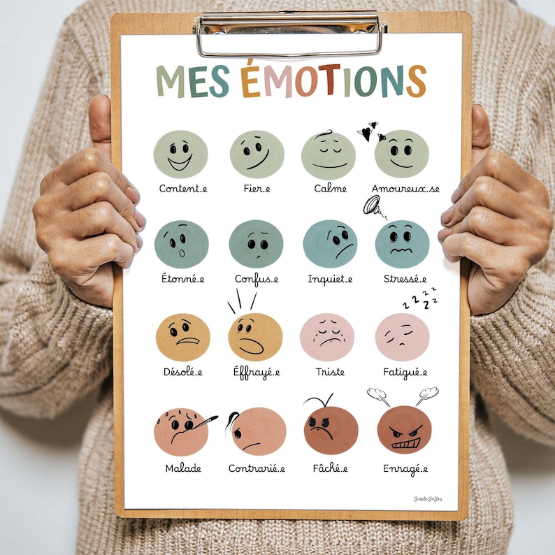 Emotions Poster in French, Classroom Posters, School Decoration ...