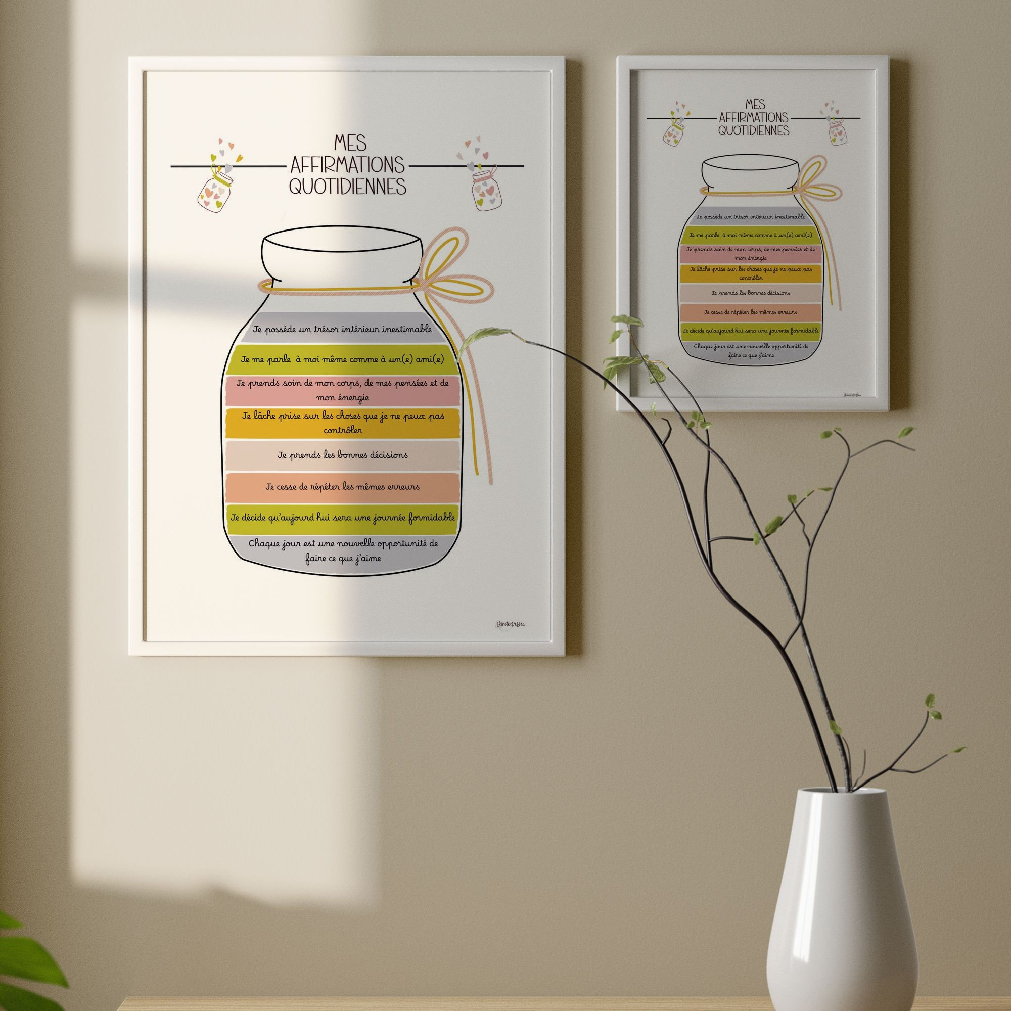 Printable French Daily Affirmations Poster, Positive Therapy Poster ...