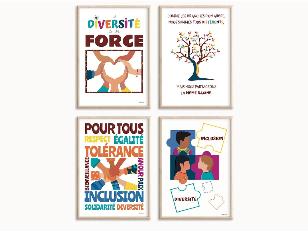 4 French Social Inclusion Posters - Printable Elementary Classroom Wall ...