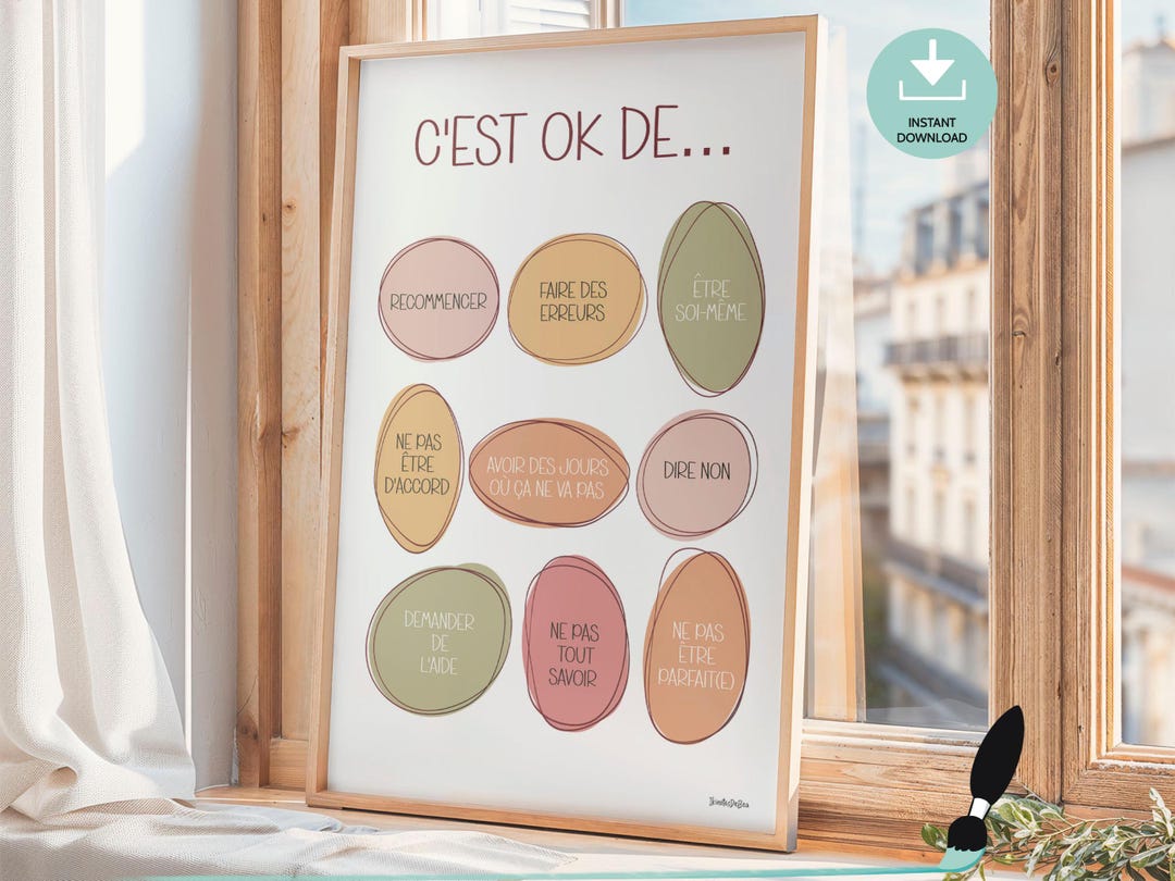 French Mental Health Poster Print - Therapy Wall Art - CBT - Therapy ...
