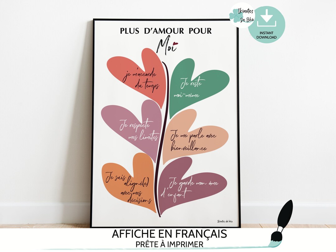 French Positive Thinking Pastel Poster French Positive Affirmation ...