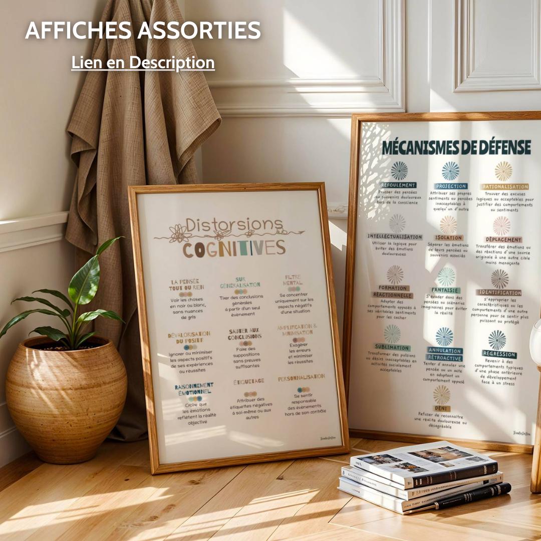 Cognitive Distortions Poster in French, ADHD Psychology Poster, Therapy ...