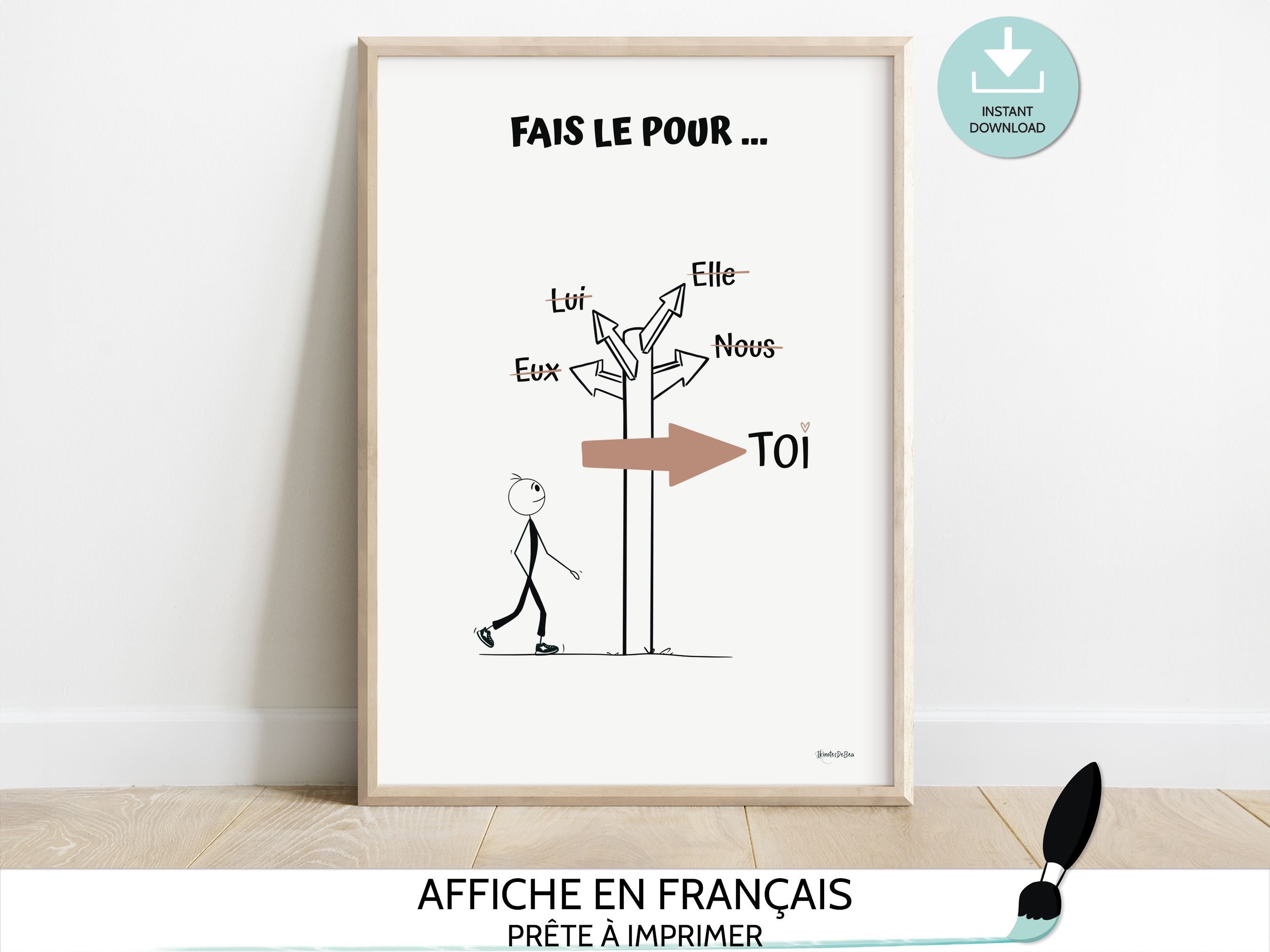 French Mental Health Motivation Poster, Psychology Wall Art, Therapist ...