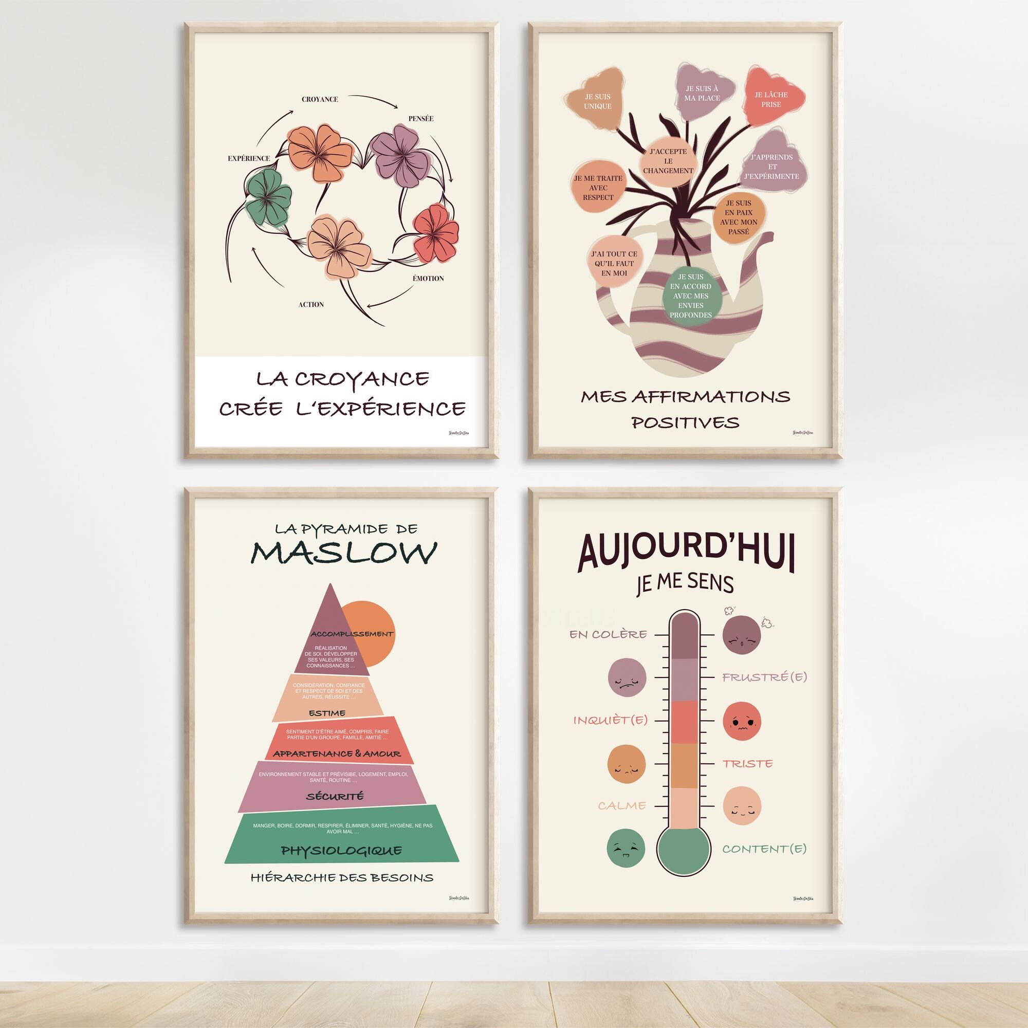 4 Printable French Mental Health Posters, Unique Printable Wall Art ...