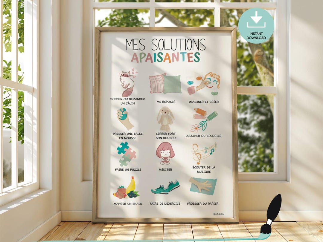 French Calm Corner Poster, Calming Strategies, Montessori Wall Art, Kid ...