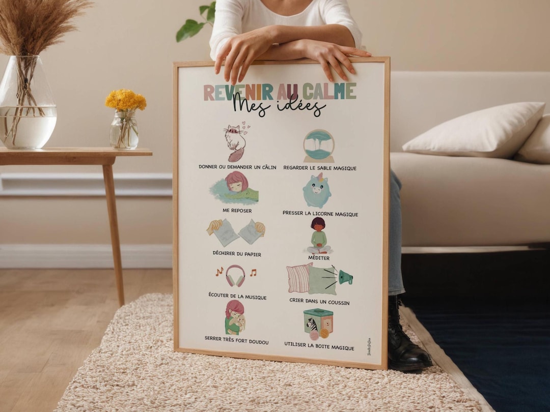 Calming Strategies Poster for Kids in French, Calm Corner Wall Decor ...