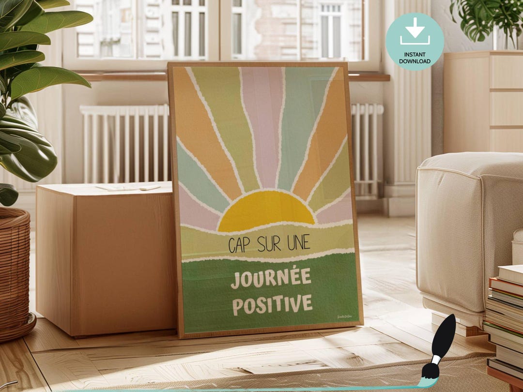 French Positive Quote Poster, Mental Health Wall Art, Positive ...