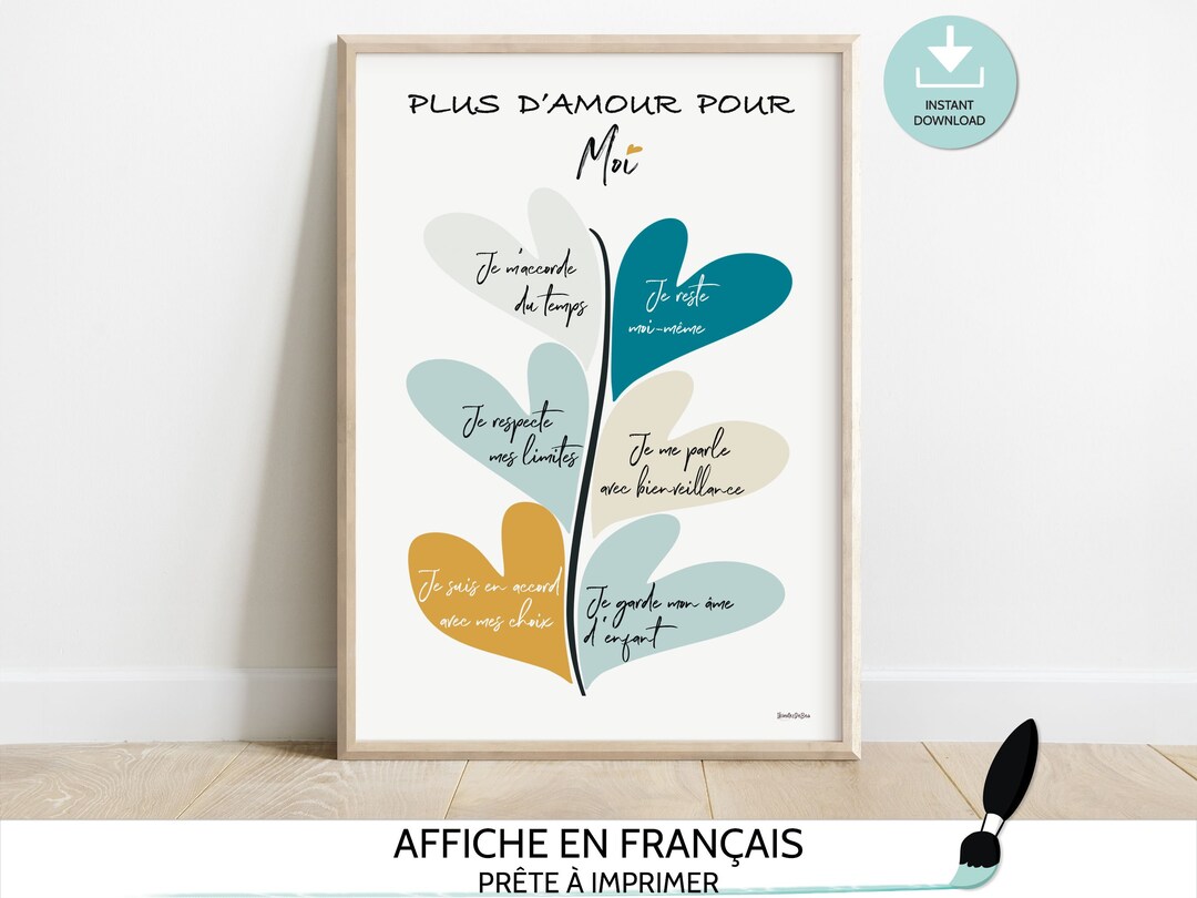 Self Affirmation French Printable, Self Love Poster, School Counselor ...