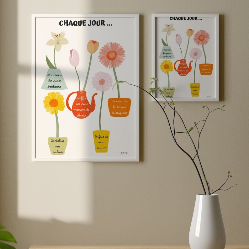 French Positive Affirmation Poster, Therapy Office Decor, Mental Health ...