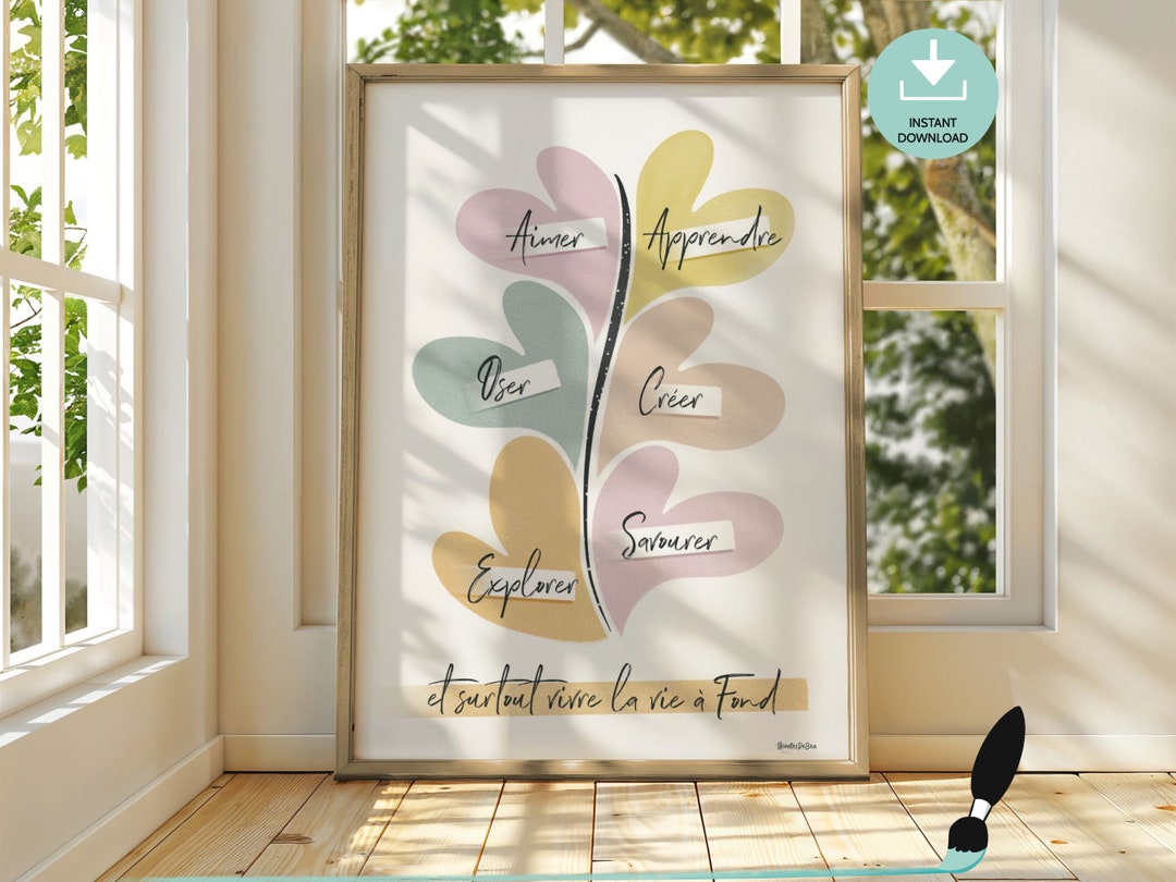 Positive Poster in French, Printable Pastel Pink Wall Art, Affirmation ...