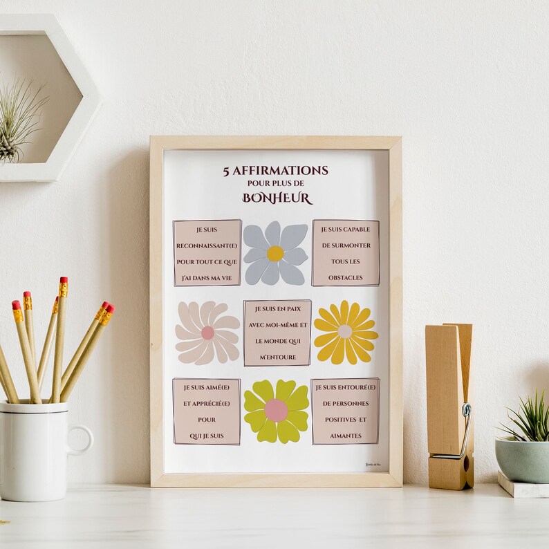 Inspiring Affirmation Poster in French Therapy Office Decor, Boho ...