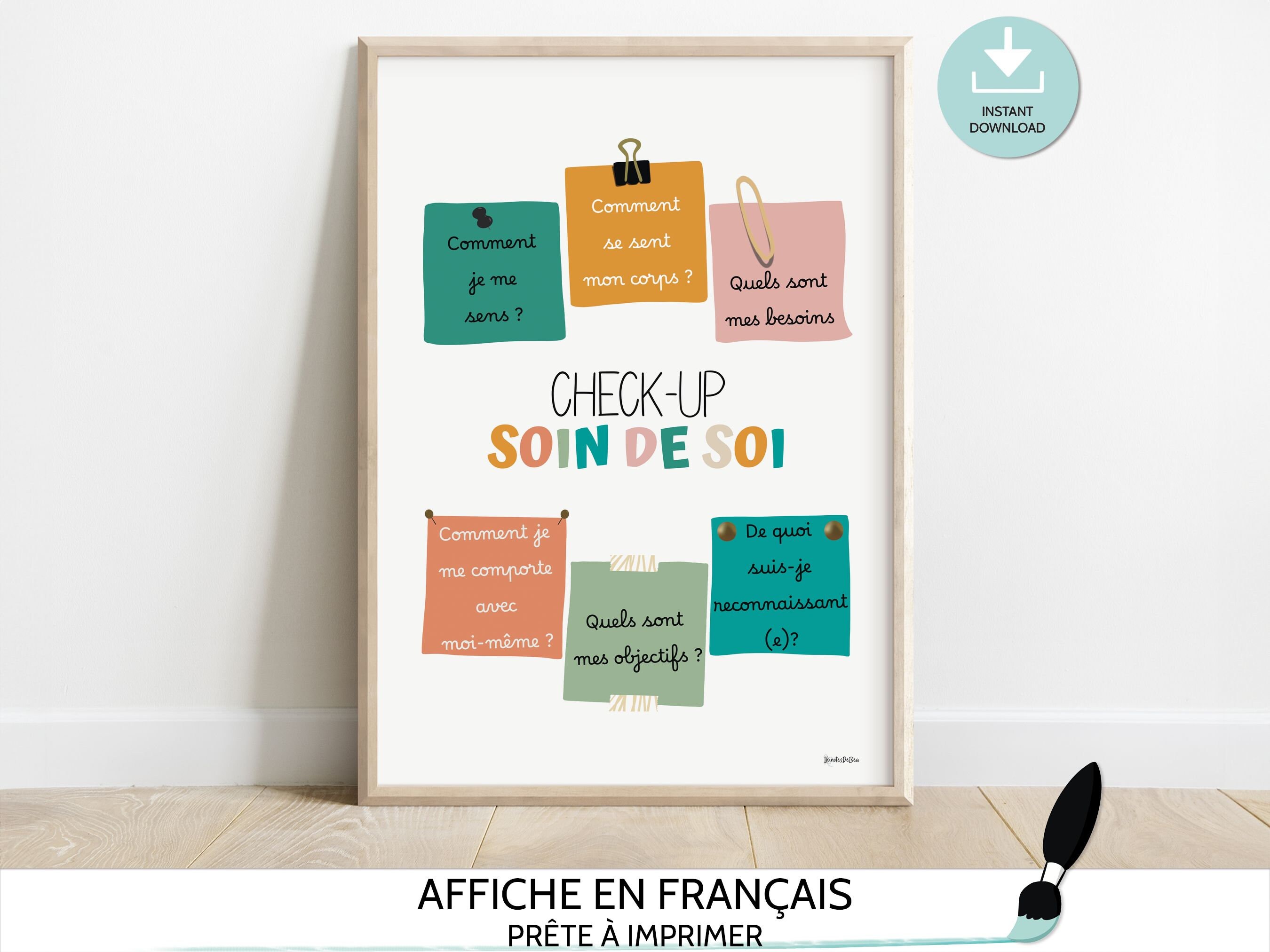 French Well-being Poster to Print, Mental Health Poster, Sophrologist ...