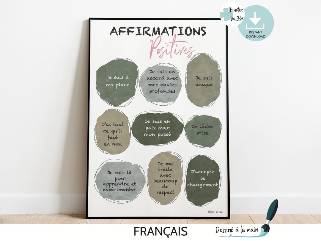 French Positive Affirmation Poster for Children Classroom - Etsy