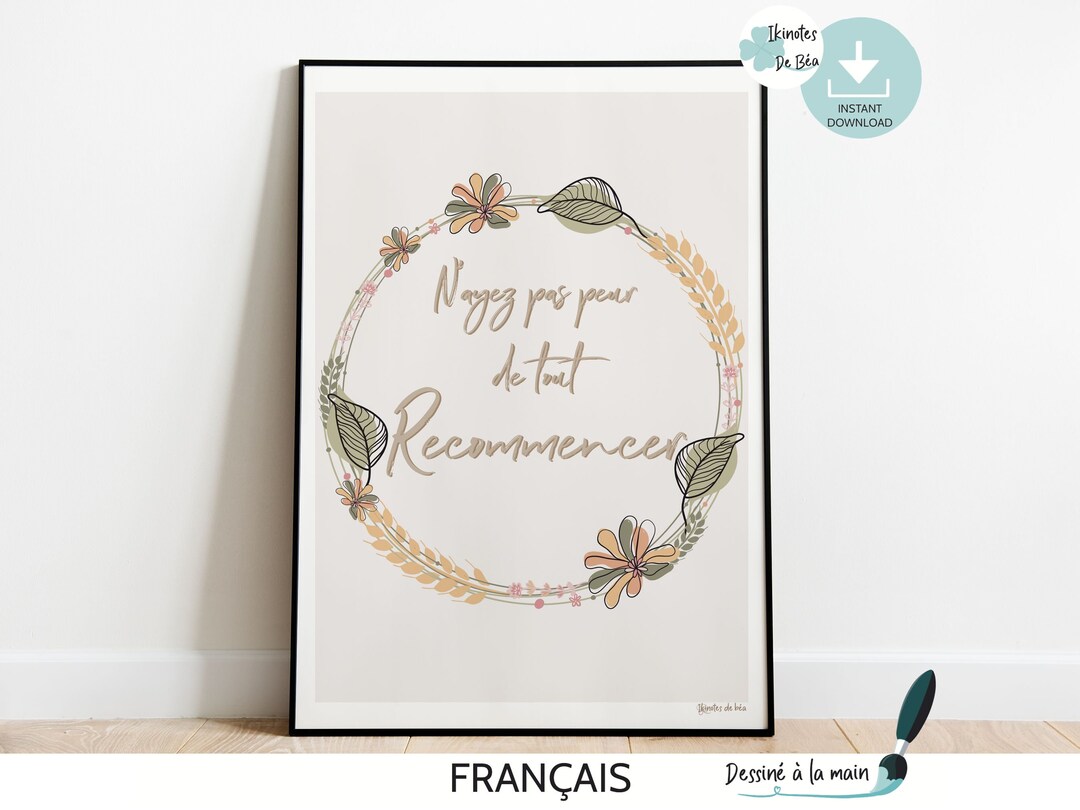 French Motivational Aesthetic Poster to Print Inspirational - Etsy
