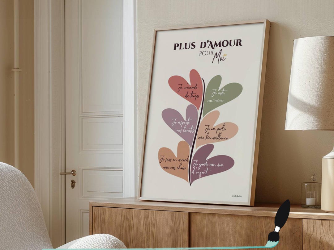 French Positive Thinking Pastel Poster, French Positive Affirmation ...