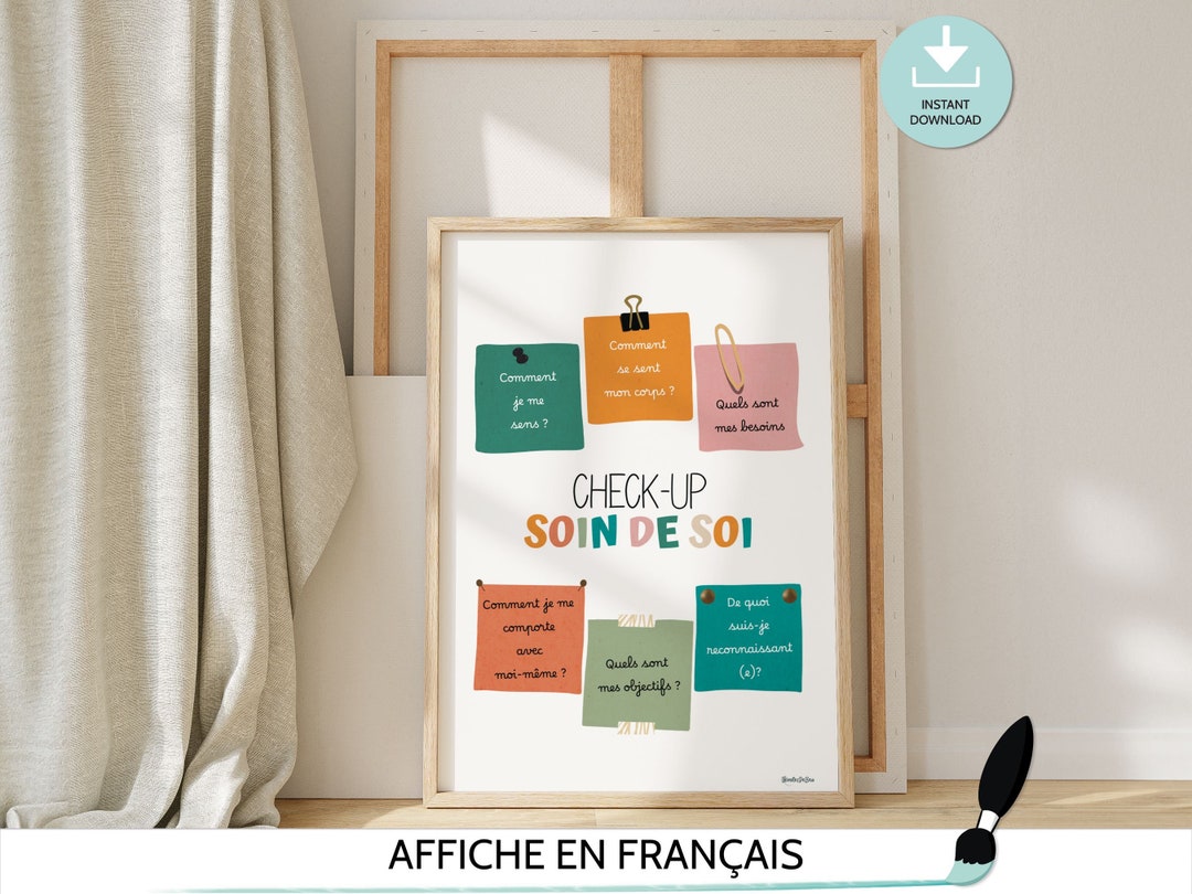 French Well-being Poster to Print, Mental Health Poster, Sophrologist ...