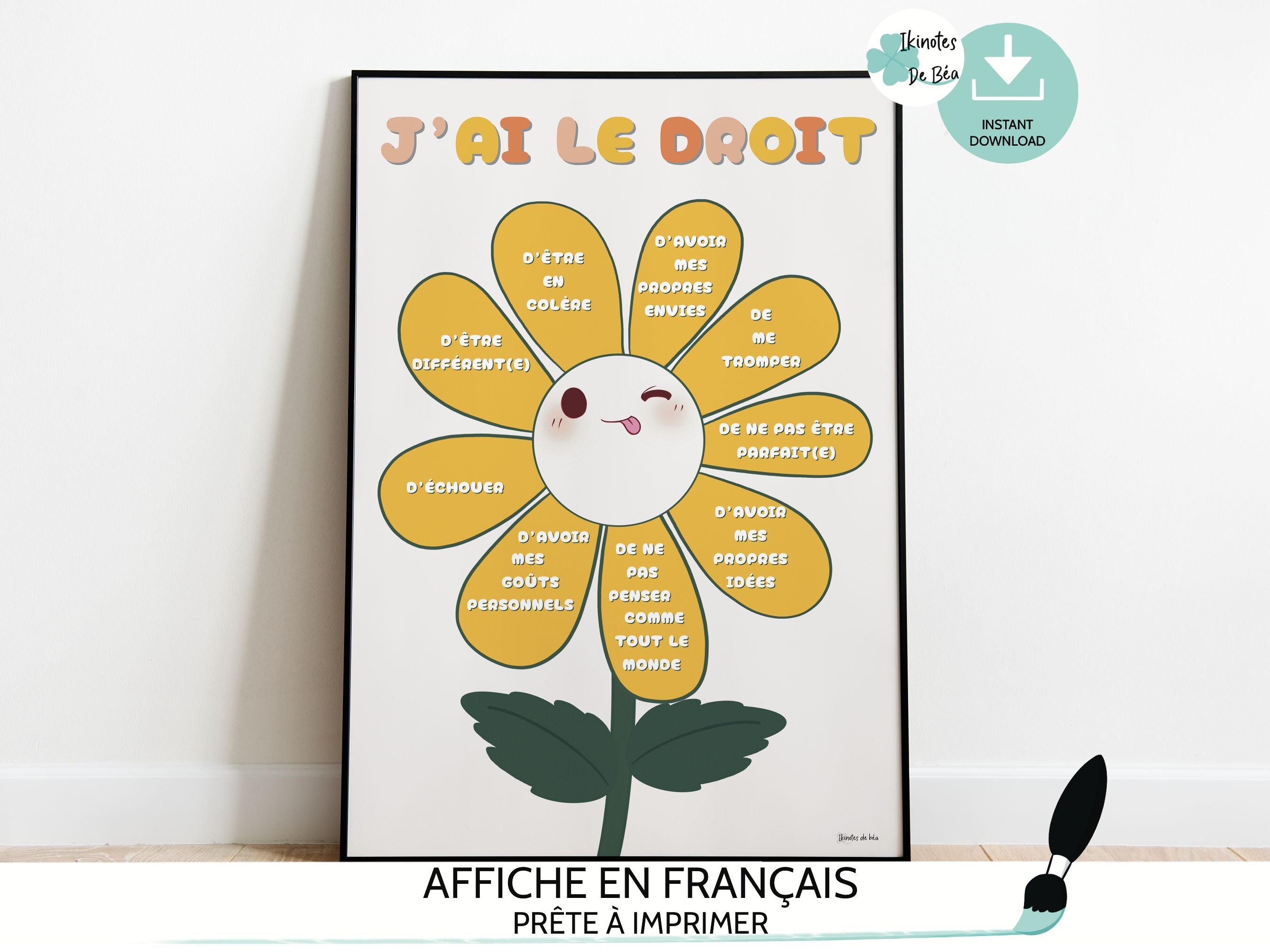 Affiche affirmation française, santé mentale enfant Décor de salle de ...