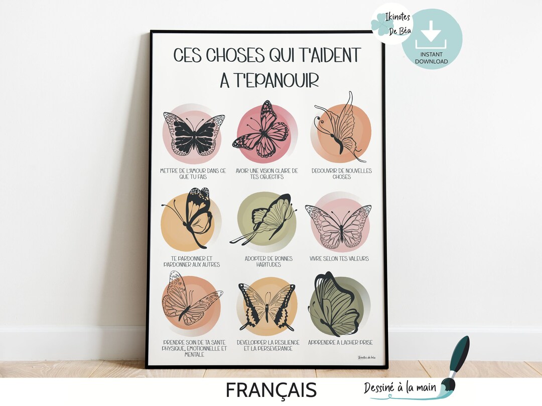 French Mental Health Poster CBT Printable Wall Art - Etsy