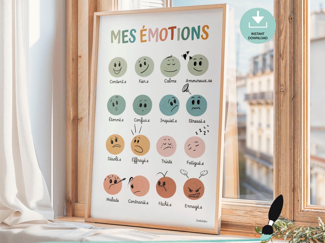 Emotions Poster in French, Classroom Posters, School Decoration ...