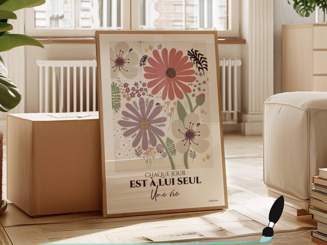 Flower Market Poster in French, Quote About Life, Apartment Decor ...