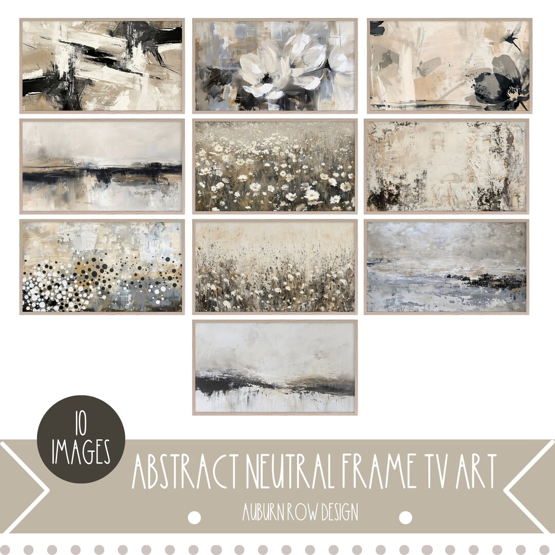 Abstract Neutral Frame TV Art, Abstract Neutral TV Art, Neutral Frame ...
