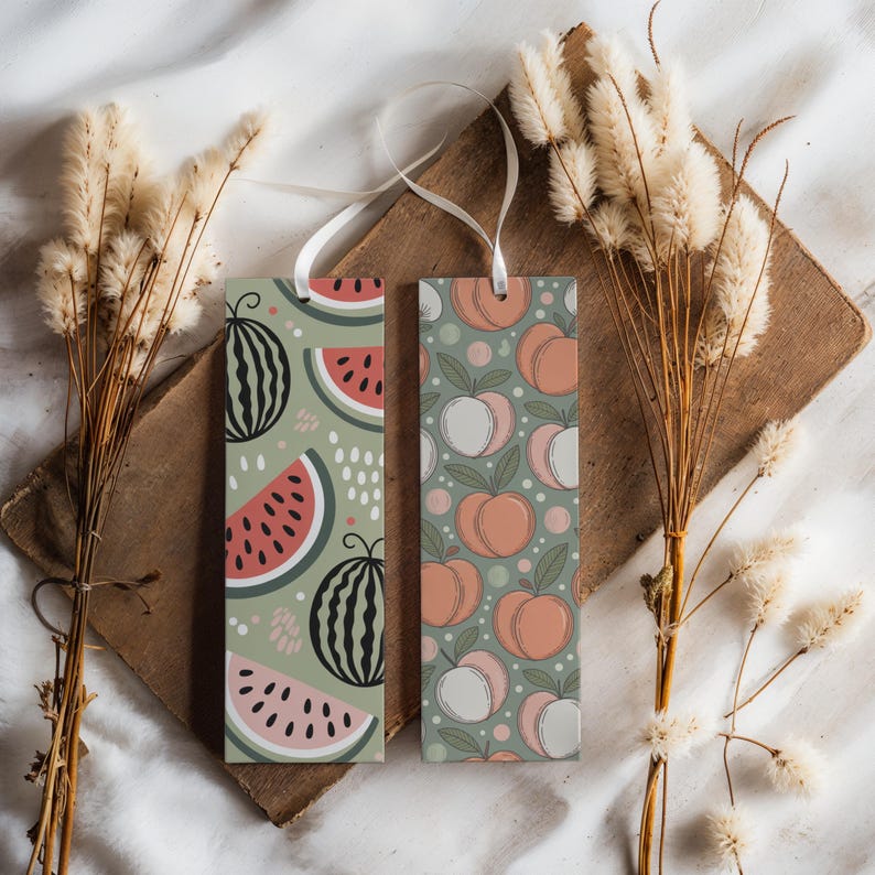 Fruit Printable Bookmarks, Fruit Bookmark PNG, Cherry Printable ...