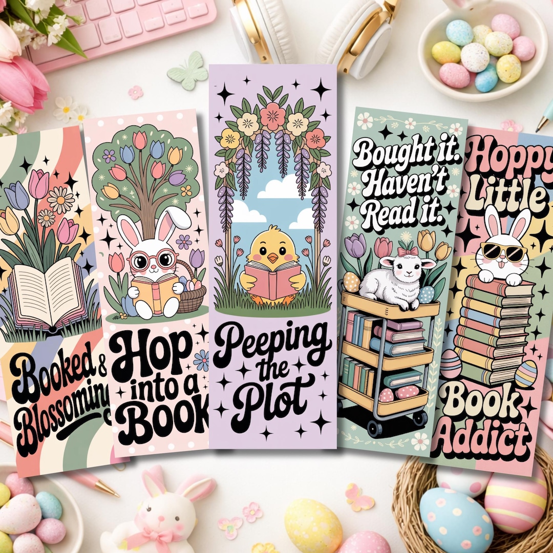 Easter Bookmarks, Spring Bookmarks, Bookish Easter Gifts, Reading ...