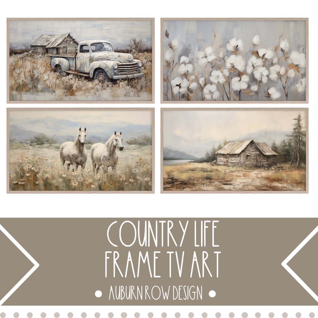 Country Frame TV Art, Farmhouse Frame TV Art, Country TV Art, Farm Tv ...