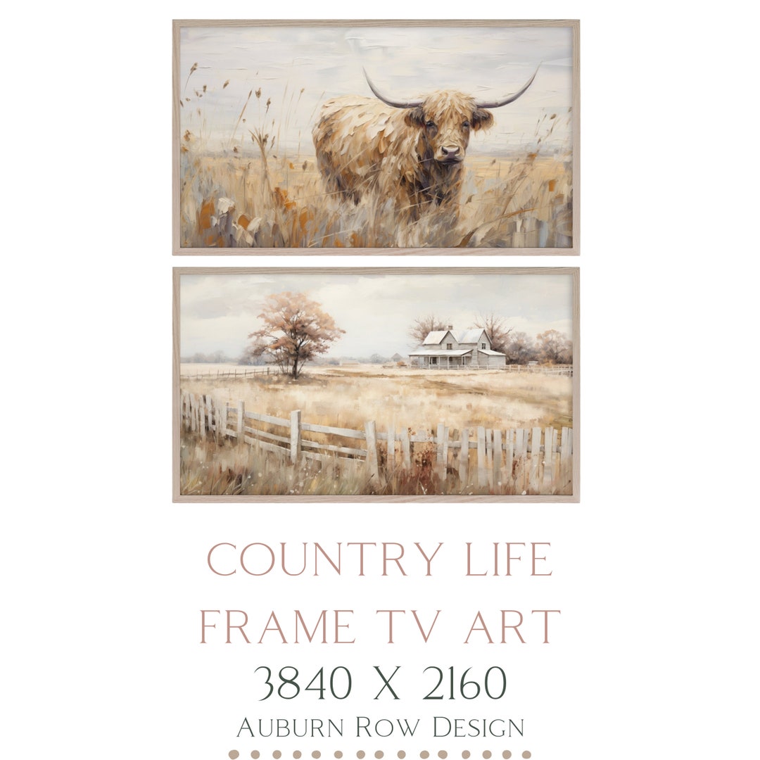 Country Frame TV Art, Farmhouse Frame TV Art, Country TV Art, Farm Tv ...