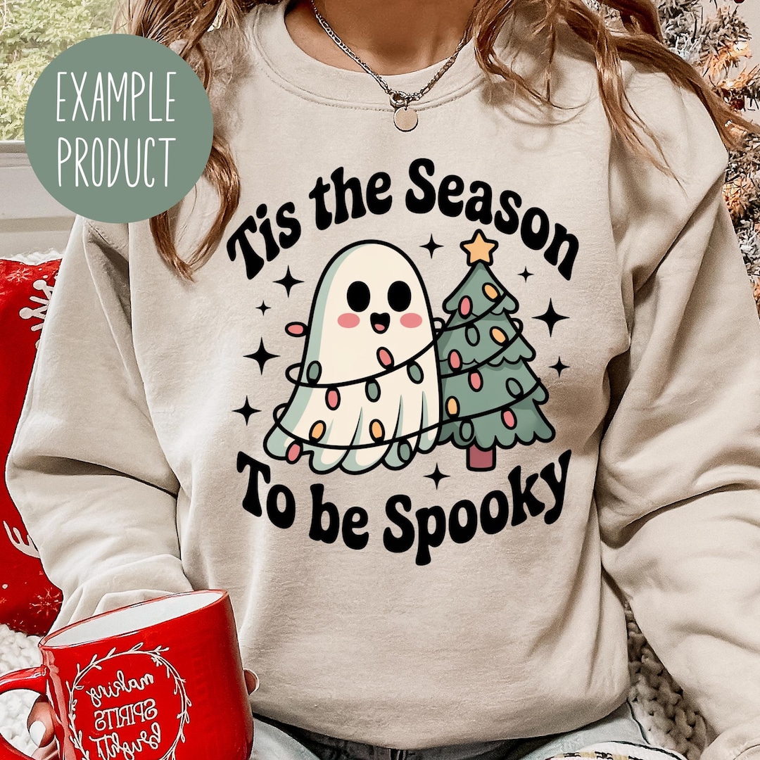 Christmas Ghost PNG SVG JPG, Christmas Ghost Svg, Ghostmas Png, Spooky ...