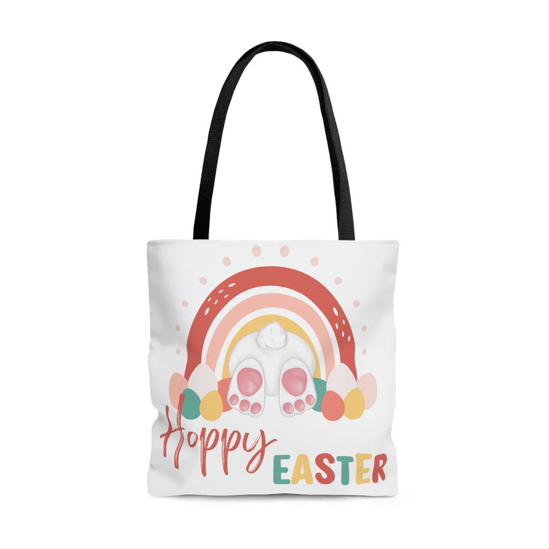 Easter Tote Bag Easter Gift Bag Easter Basket Gift Hoppy Easter Tote ...