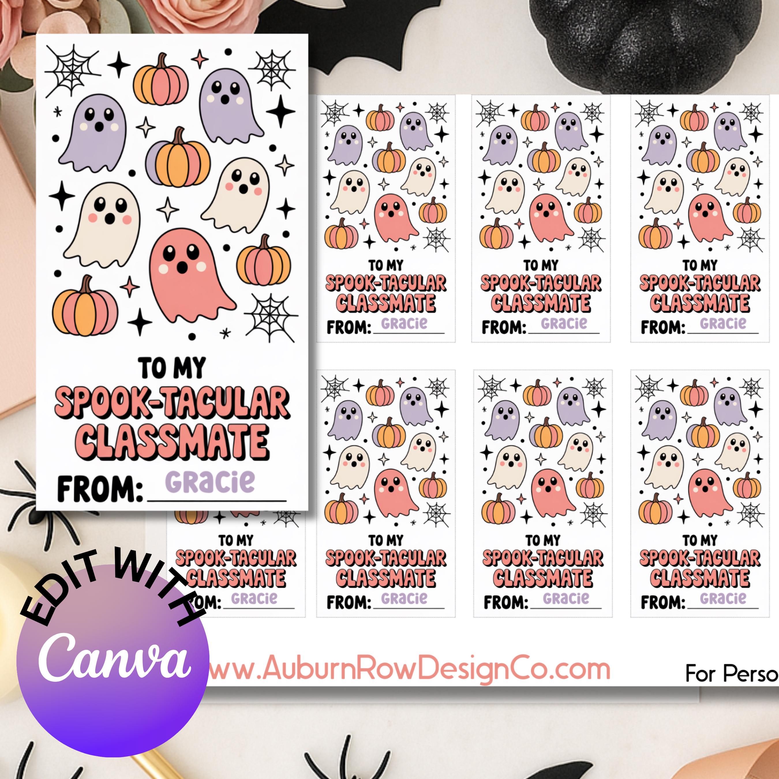 Halloween Boo Bag Gift Tag Printable, Printable Halloween Gift Tag, Boo ...