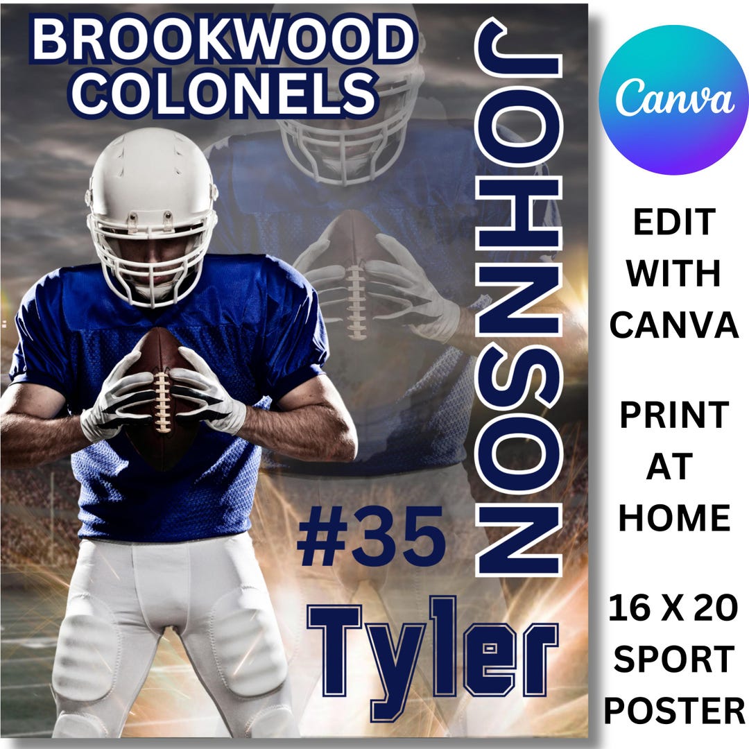 Football Poster Canva Template, Editable Football Poster Template ...
