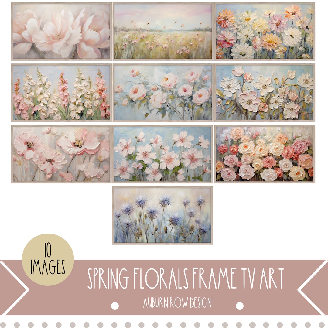 Spring Floral Frame TV Art, Spring Floral TV Art, Spring Floral TV ...
