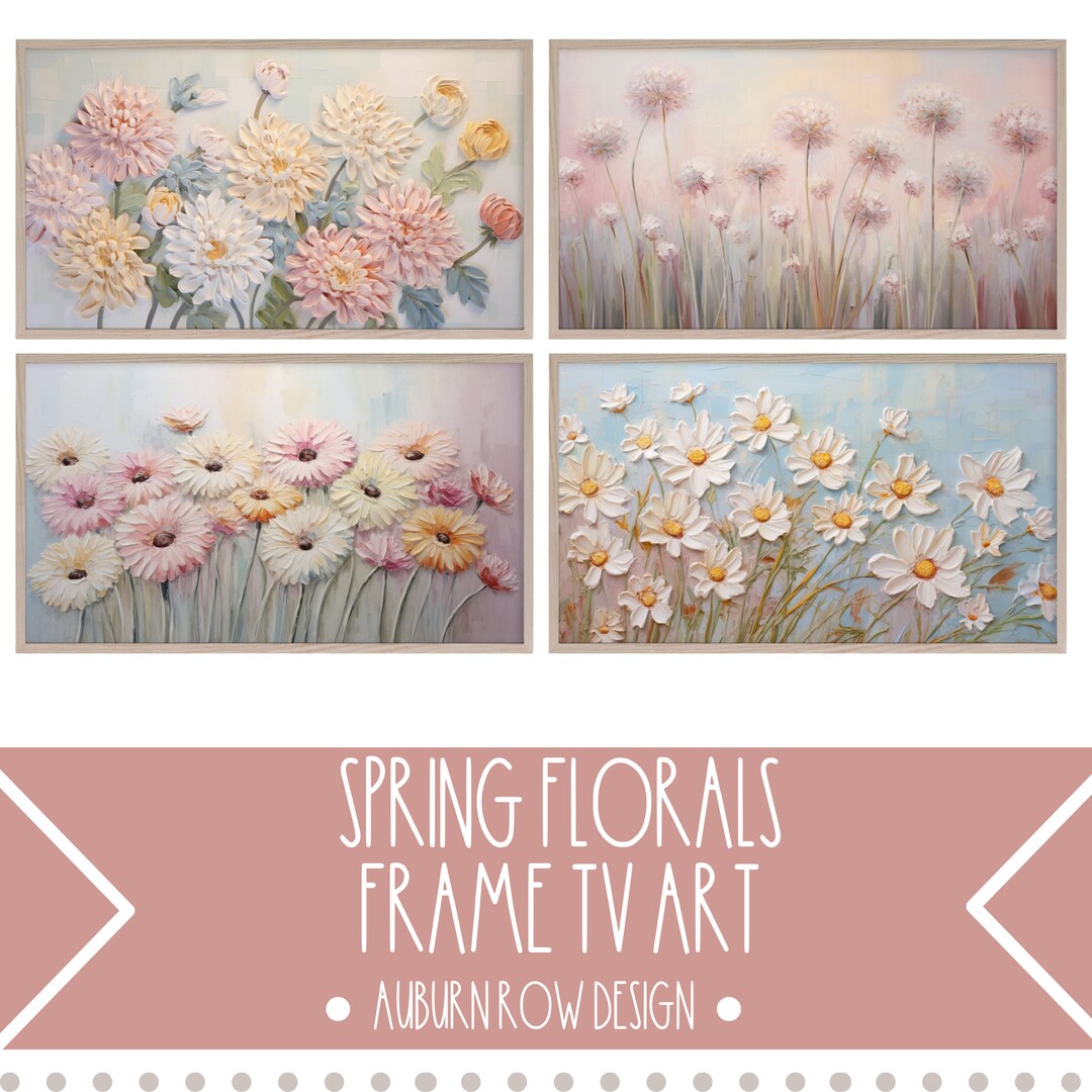 Spring Floral Frame TV Art, Spring Floral TV Art, Spring Floral TV ...