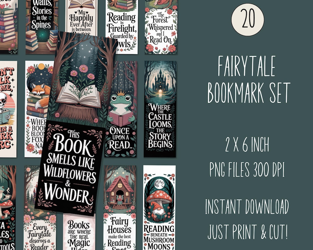 Fairytale Printable Bookmarks, Fairy Printable Bookmarks, Celtic ...