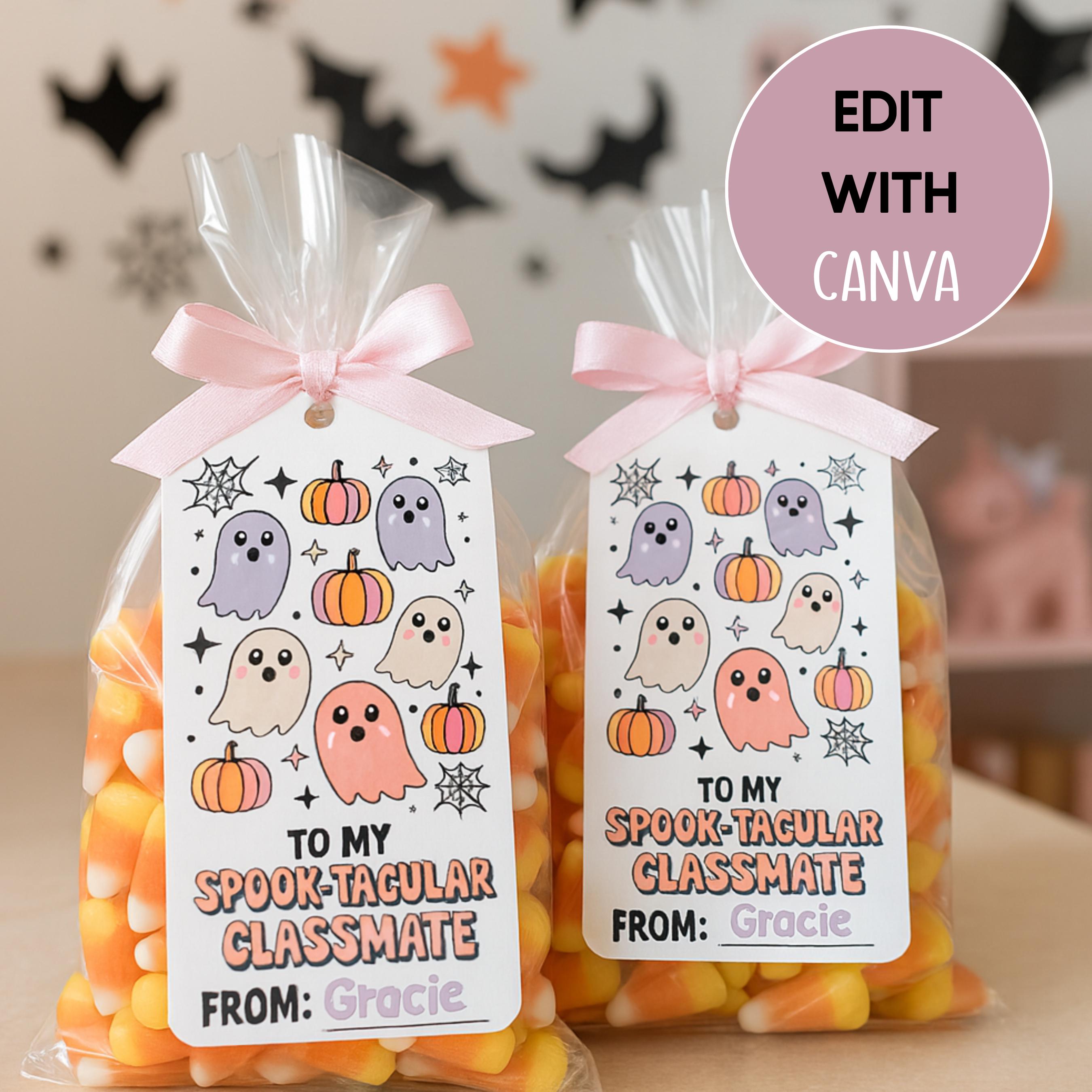 Halloween Boo Bag Gift Tag Printable, Printable Halloween Gift Tag, Boo ...