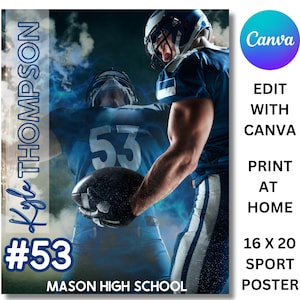 Football Poster Canva Template, Editable Football Poster Template ...